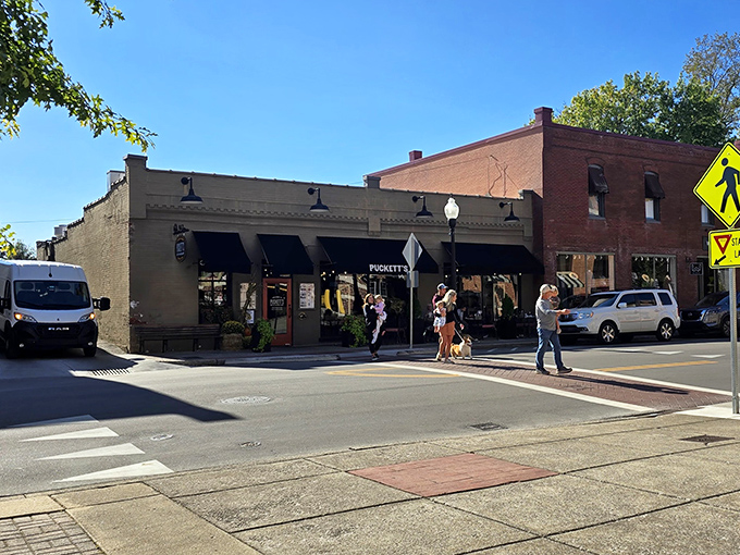 Historic charm meets Southern hospitality on Franklin's Main Street, where Puckett's brick fa&ccedil;ade promises comfort food that'll make you contemplate a change of address.