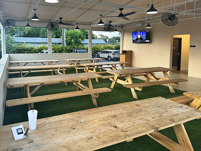 The vibrant yellow exterior with its dapper pig mascot isn't subtle, but neither is the flavor bomb waiting inside this Fort Lauderdale smoke sanctuary.