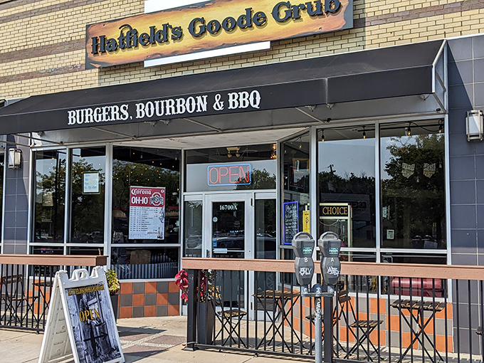 Hatfield's Goode Grub announces its mission right on the storefront: "Burgers, Bourbon & BBQ" – the holy trinity of comfort food done right.