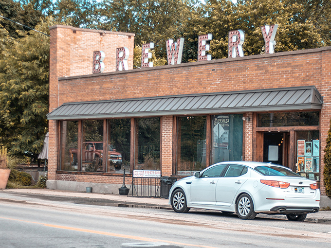 The unassuming brick fa&ccedil;ade of Greenbush Brewing Co. stands like a beacon for hungry travelers. That "BREWERY" sign isn't just decoration&mdash;it's a promise.