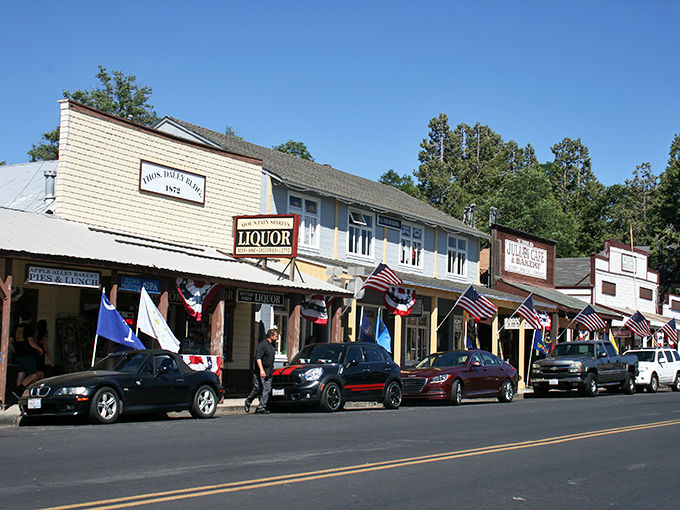 Main Street Julian looks like it was plucked straight from a Western film set, complete with American flags that flutter like they're auditioning for a patriotic commercial.
