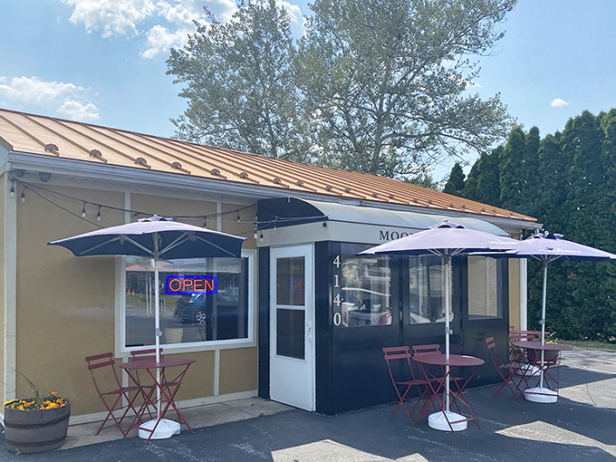 Summer in Pennsylvania means colorful umbrellas, outdoor tables, and that glorious neon "OPEN" sign beckoning you toward air conditioning and exceptional pasta.