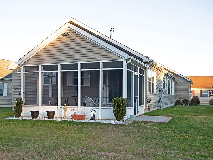 Single-story living at its finest. Southern Meadow homes feature attached garages, welcoming front porches, and meticulously maintained lawns&mdash;no mowing required!