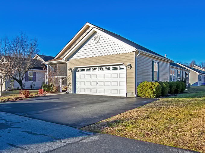 Single-story living at its finest. Southern Meadow homes feature attached garages, welcoming front porches, and meticulously maintained lawns—no mowing required!