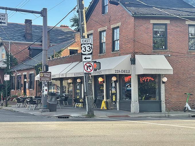 Corner location perfection! Katzinger's stands proudly at the intersection of "Hungry Street" and "You're About to Be Very Happy Avenue."