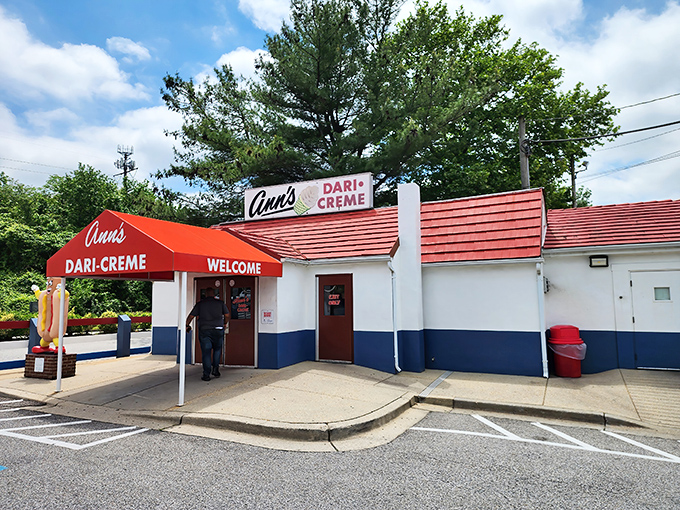 This retro red, white, and blue fortress guards Glen Burnie's greatest culinary secret like a delicious beacon.