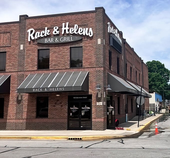 The brick fortress of flavor on Broadway Street beckons hungry travelers with its unassuming charm. Culinary treasures await inside this New Haven landmark.