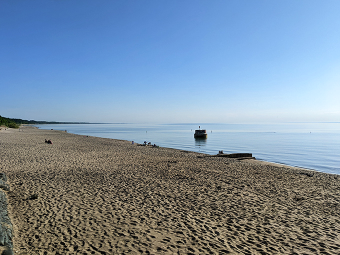 Miles of pristine shoreline stretch before you at Weko Beach, where Lake Michigan masquerades as an ocean without the salt or sharks.