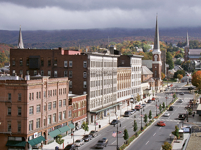 Church steeples and mountain views create the kind of backdrop that makes city folks question their life choices.