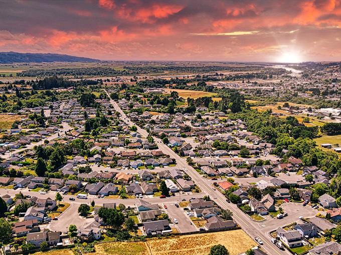 This aerial view shows why your retirement savings will actually last here, unlike those Bay Area pipe dreams.