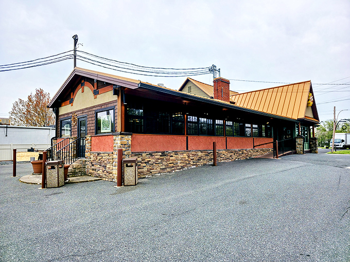 The copper roof and stonework welcome you like a longtime friend, promising hearty comfort food that feels just as warm inside as it looks outside.