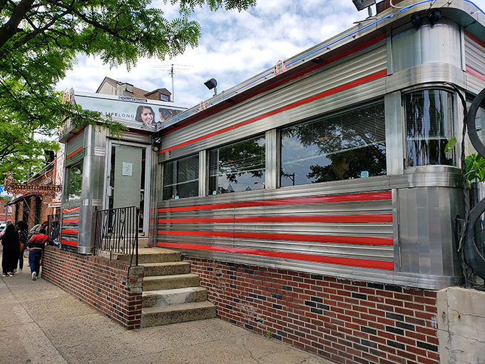 The gleaming stainless steel exterior of Silk City glows like a time machine to tastier days, its neon sign beckoning hungry travelers from across Pennsylvania.