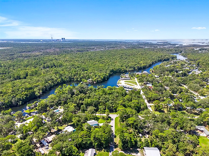 From above, Yankeetown reveals its true character &ndash; a perfect marriage of winding waterways and lush greenery where nature still calls the shots.