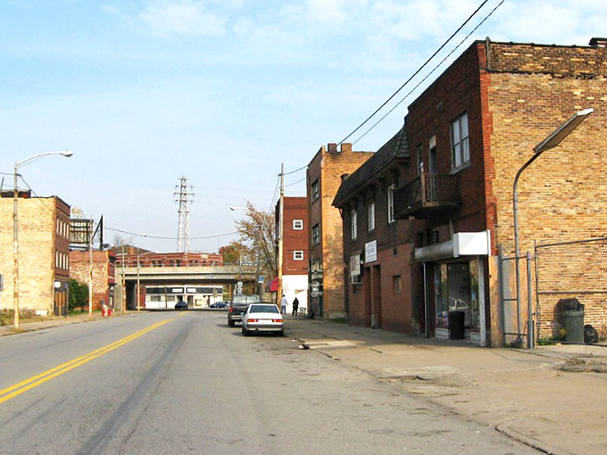 Historic brick buildings line Aliquippa's streets, showcasing the authentic character and industrial heritage that gives this affordable town its unique charm.