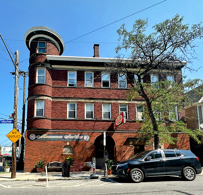 That classic red sign isn't just advertising - it's practically a beacon calling pasta lovers home.