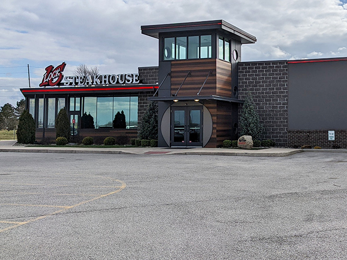 Lock Sixteen's modern exterior combines rustic wood elements with contemporary design, creating an inviting first impression that promises culinary adventures within.