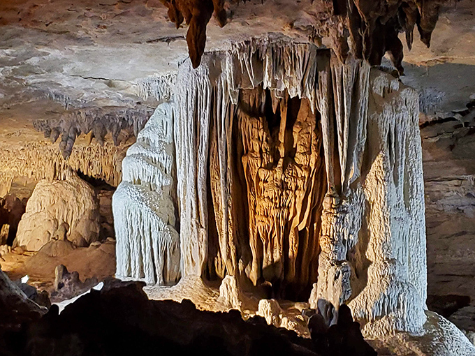 Nature's own cathedral ceiling! These hanging formations took thousands of years to create, making even the slowest home renovation project seem speedy by comparison.