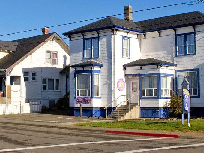 Classic coastal architecture with a splash of blue trim. These charming homes represent Crescent City's affordable housing market, where retirement dreams don't require a millionaire's budget.