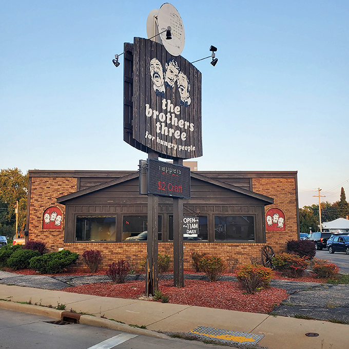That iconic wooden sign has welcomed hungry Wisconsinites for generations, promising good food with zero pretension – the culinary equivalent of a firm handshake.