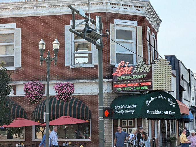 The corner brick building with its iconic green awnings and vibrant hanging flower baskets has been stopping Lake Geneva pedestrians in their tracks for generations.