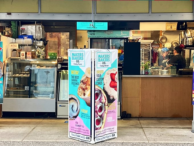 The turquoise beacon of MAKERS BAKERS Co. stands out in Findlay Market like a dessert oasis in a sea of savory vendors.