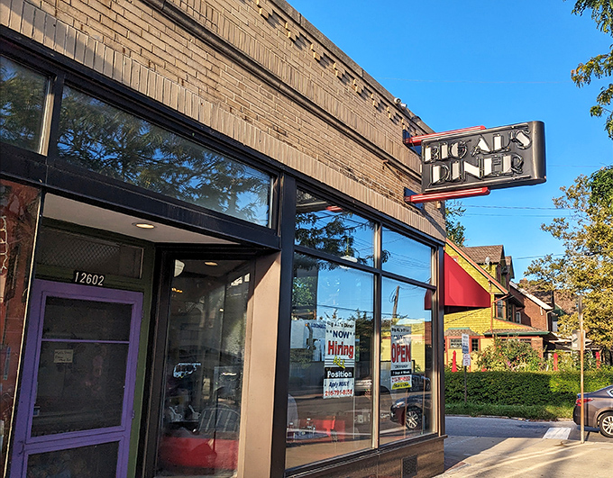 The unassuming brick exterior of Big Al's Diner hides Cleveland's breakfast holy grail. That burgundy awning might as well be a superhero cape.