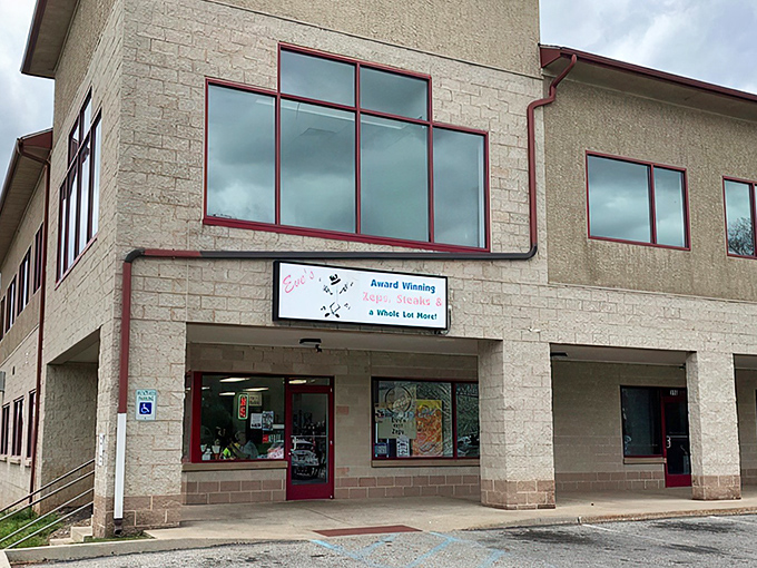 Eve's Lunch stands ready for another day of sandwich magic, no fancy facade needed.