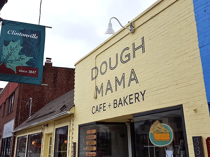 The unassuming white brick exterior of Dough Mama hides culinary treasures within, like finding a diamond in your grandmother's cookie jar.