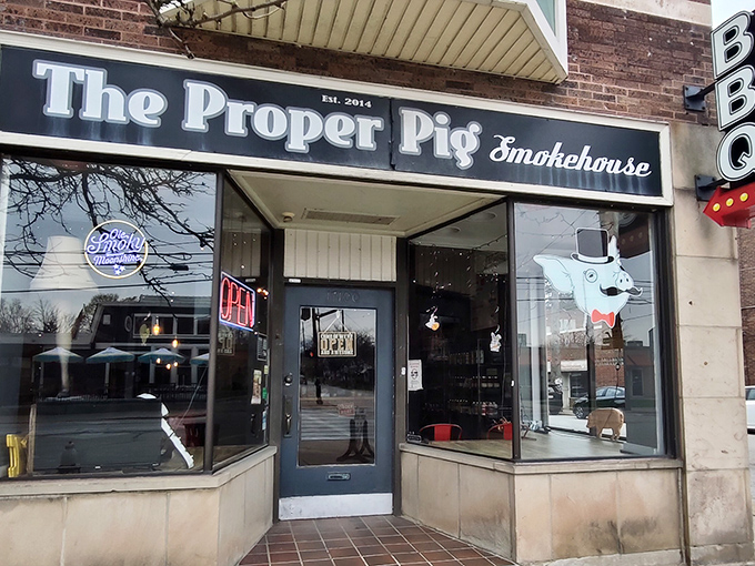The Proper Pig's storefront whispers "come in" while the aroma inside practically shouts it from the rooftop.