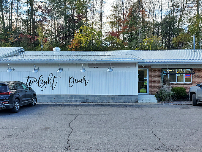 The unassuming exterior of Twilight Diner belies the culinary treasures within. Like finding a diamond in the rough along Interstate 80.