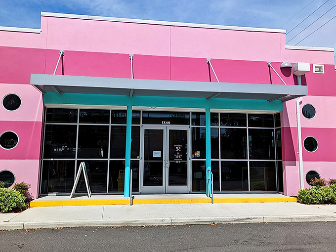 This pink palace of bargain hunting stands out like a flamingo in a sea of beige shops, calling shoppers inside to discover treasures they didn&rsquo;t know they needed.