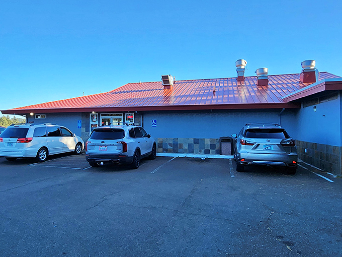 Another angle of the modest facade &ndash; proof that in the food world, you should never judge a buffet by its building.