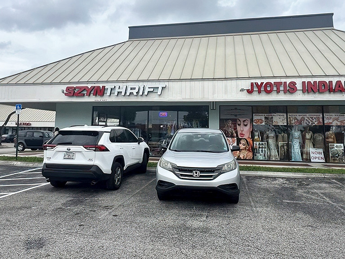 Nestled in a Lauderhill strip mall, Szyn Thrift + Vintage Broward's unassuming exterior hides a treasure trove of fashion finds waiting to be discovered.