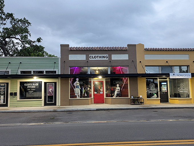 The unassuming storefront with its simple "CLOTHING" sign hides a treasure trove of fashion finds that would make any bargain hunter's heart skip a beat.