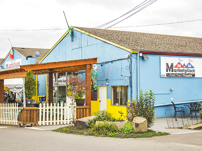 The bright blue exterior with sunny yellow trim isn't just eye-catching&mdash;it's practically shouting "adventure awaits inside!" A colorful beacon in Hillsboro's retail landscape.
