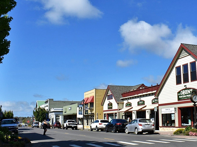 Main Street magic in Fortuna, where parking spots are plentiful and the pace is refreshingly human. Small-town California at its most authentic.