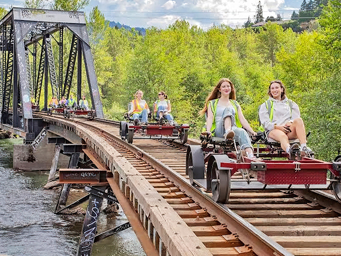 Rail biking across this historic trestle bridge feels like starring in your own adventure movie&mdash;part workout, part sightseeing, all magic.