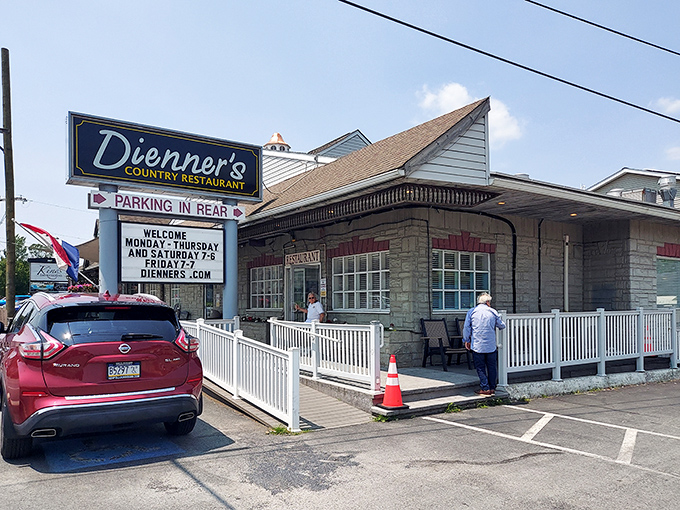 The unassuming exterior of Dienner's belies the culinary treasures within. Like finding a Picasso at a yard sale, this place is pure Pennsylvania gold.