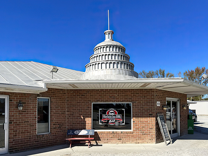 That silver dome isn't compensating for anything&mdash;it's announcing to the world that barbecue royalty resides in this humble brick building in Ayden.