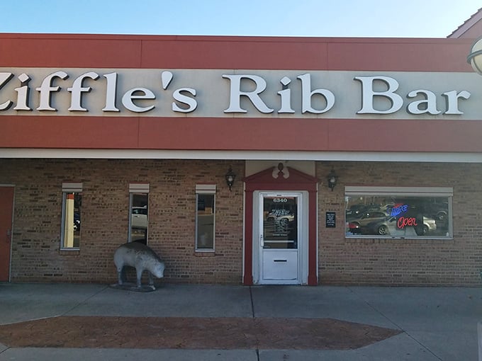 The unassuming brick exterior of Ziffle's Rib Bar proves once again that the best BBQ joints don't waste energy on fancy facades&mdash;they're too busy smoking meat to perfection.