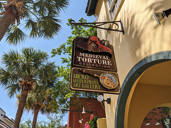 The cheerful yellow exterior of St. Augustine's Medieval Torture Museum creates history's greatest bait-and-switch. "Come for the charming architecture, stay for the nightmare fuel!"
