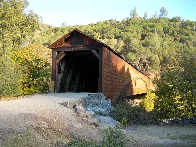 Like finding a wooden time machine in the California foothills, this rustic beauty has been sheltering travelers since Lincoln was signing paperwork.