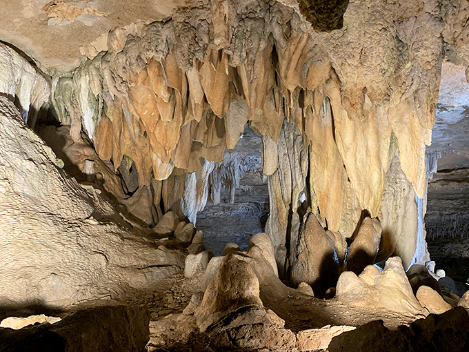 Nature's own cathedral ceiling! These hanging formations took thousands of years to create, making even the slowest home renovation project seem speedy by comparison.