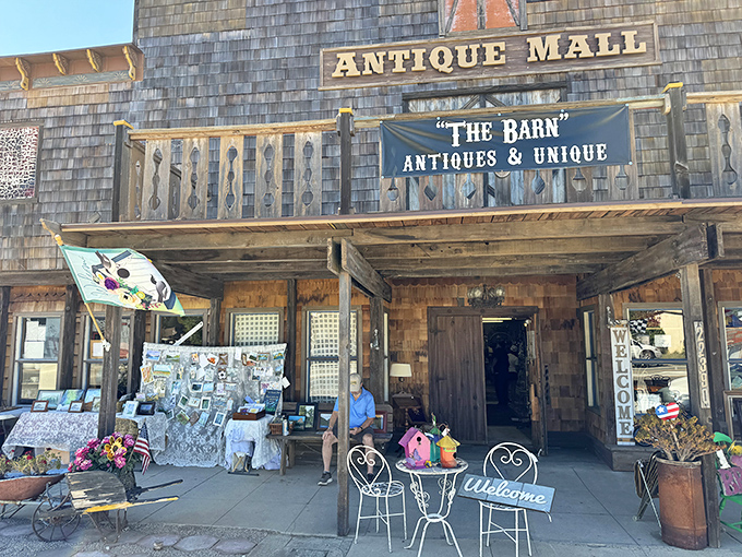 The weathered cedar shingles and rustic signage of The Barn aren't just Instagram-worthy&mdash;they're a time portal waiting to be opened.