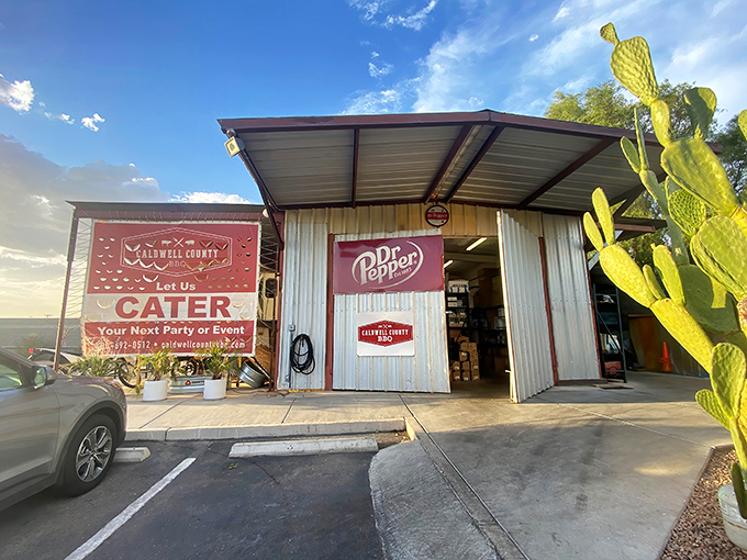 The corrugated metal exterior isn't just Texas-inspired architecture&mdash;it's a smoke signal to BBQ pilgrims that authentic Central Texas-style goodness awaits inside.
