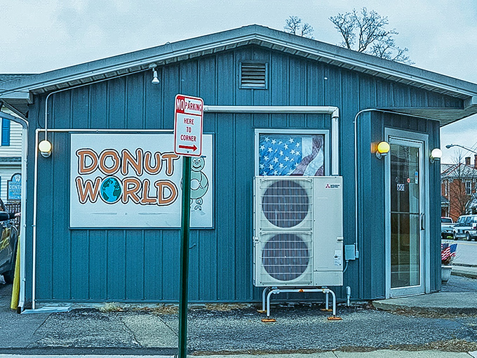 The cheerful blue exterior promises good things inside, and trust me, it delivers on every sugary promise.