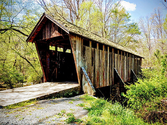 Like stepping into a Hallmark movie, this weathered wooden wonder bridges more than just water.