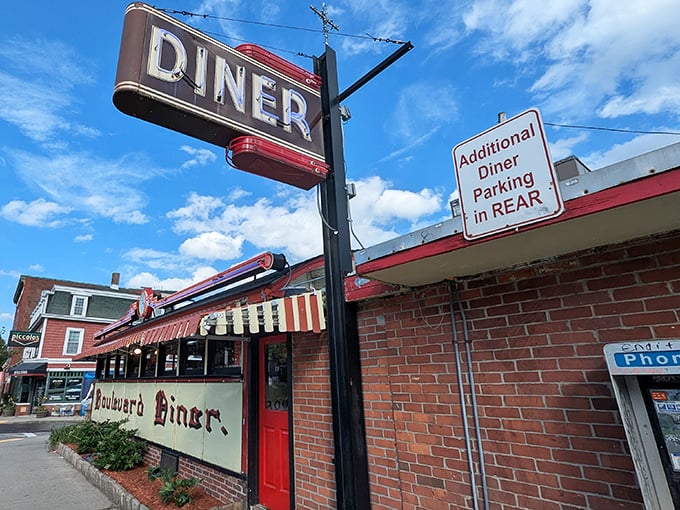 That vintage "DINER" sign isn't just advertising &ndash; it's a beacon of hope for anyone whose stomach is making more decisions than their brain.