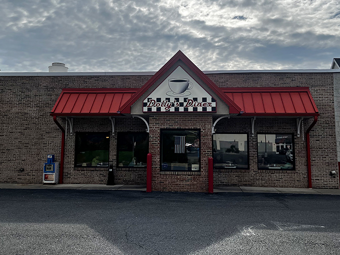 The brick exterior with its cherry-red roof isn't just inviting—it's practically winking at you to come inside for breakfast, even at 3pm.