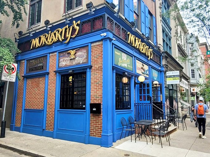 That iconic blue exterior isn't just eye-catching&mdash;it's a beacon for wing lovers across Philadelphia. Like finding treasure at the end of a delicious rainbow!